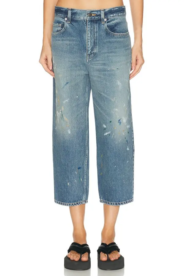 Balenciaga Jackie Capri Jeans - Stained Blue