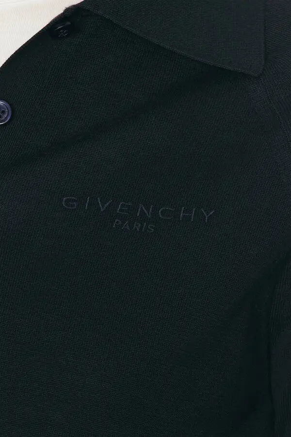 Givenchy Long Sleeve Polo Top - Navy