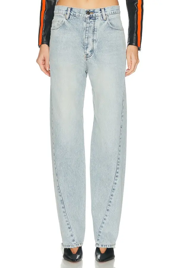 Balenciaga Twisted Seam Wide Leg Jeans - Bleach Light Bleu