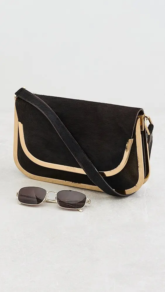 Shopbop Gucci Pony Hair Shoulder Bag With Gold Tone Hardware