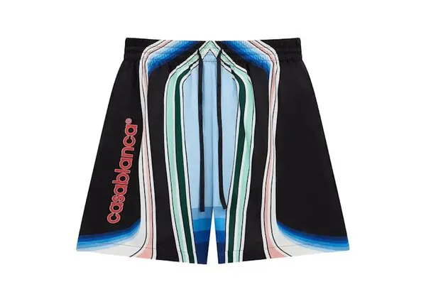 Casablanca Graphic Mountain Silk Shorts - Multicolor