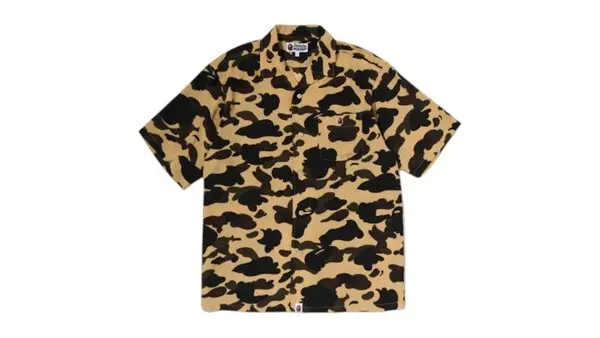A BATHING APE 1st Camo Open Collar Short Sleeves Shirt