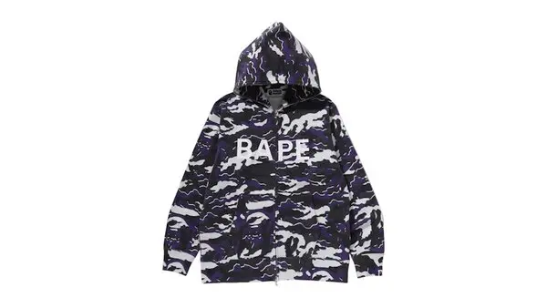 A BATHING APE Glitch Woodland Camo Full Zip Hoodie - Purple