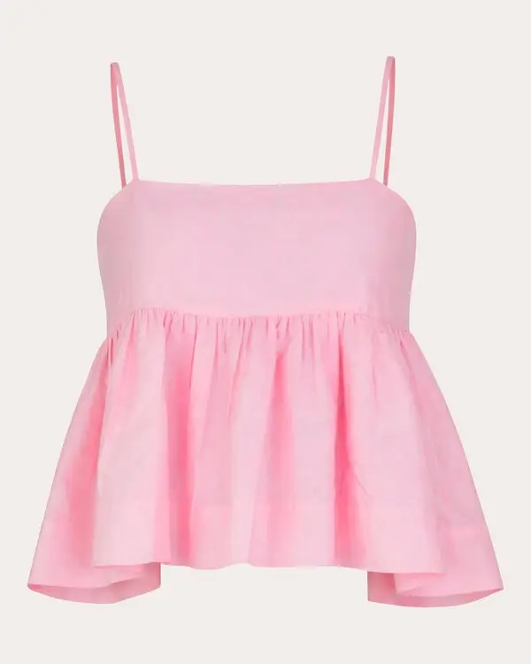 Azeeza Rachel Taffeta Empire-waist Top - Pink