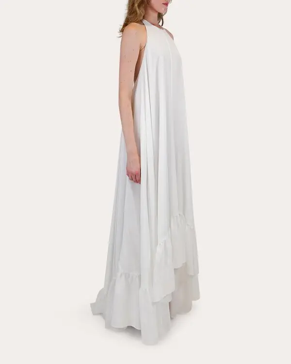 Azeeza Sadie Silk Crepe Halter Gown