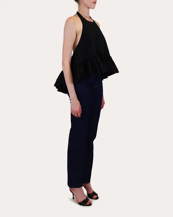 Azeeza Winston Poplin High-low Halter Top