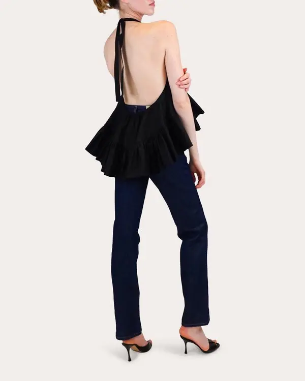 Azeeza Winston Poplin High-low Halter Top
