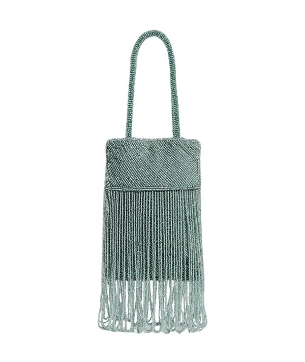 REFORMATION Valentina Mini Beaded Hand Bag With Fringe