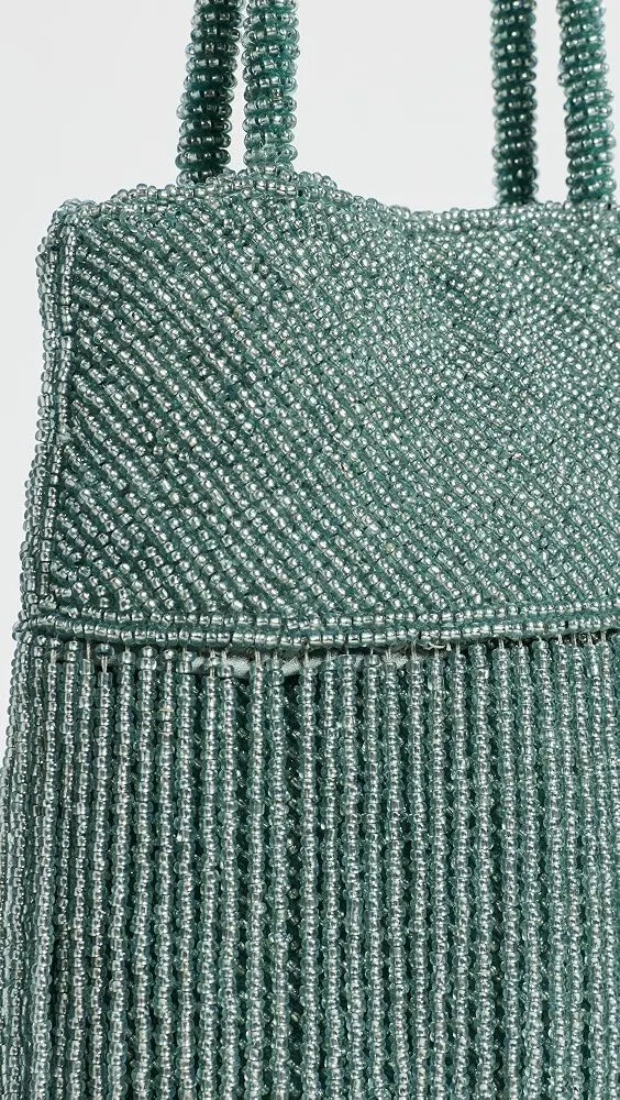 REFORMATION Valentina Mini Beaded Hand Bag With Fringe