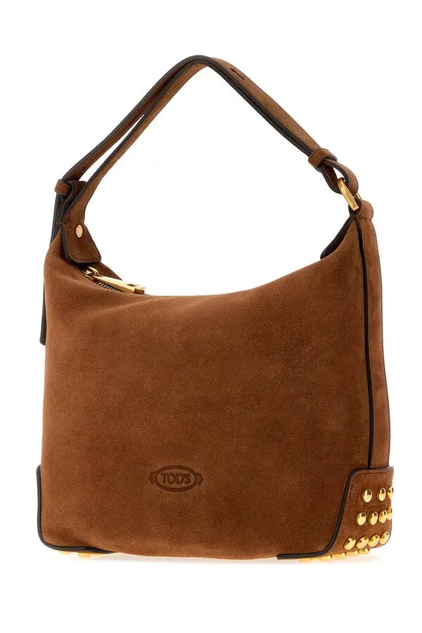 TOD'S Brown Suede Mini Shoulder Bag
