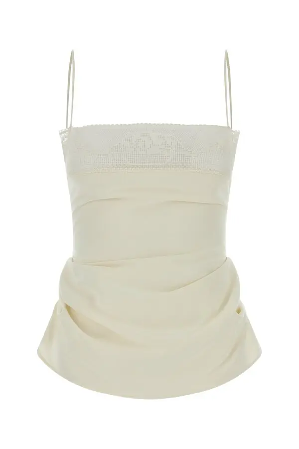 Magda Butrym Ivory Silk Tank Top