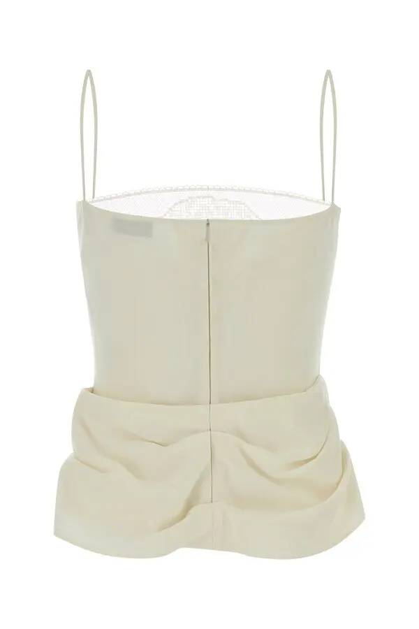 Magda Butrym Ivory Silk Tank Top
