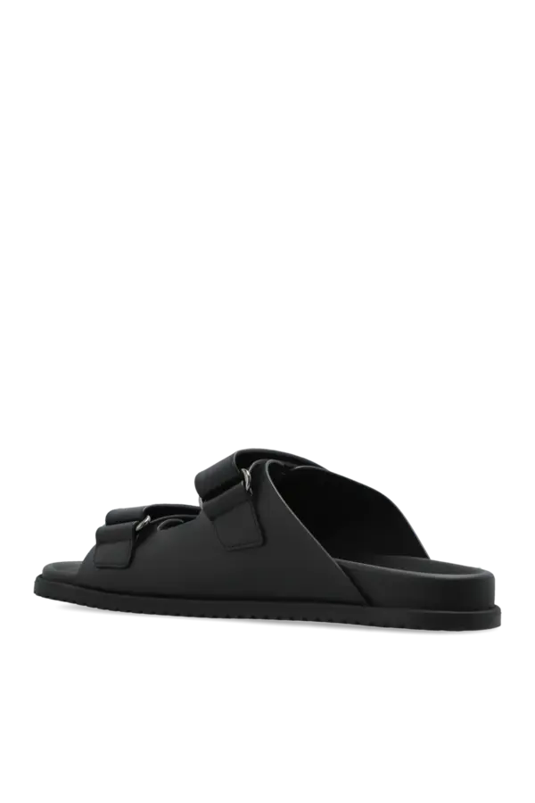 Dolce & Gabbana Leather Slides With Logo