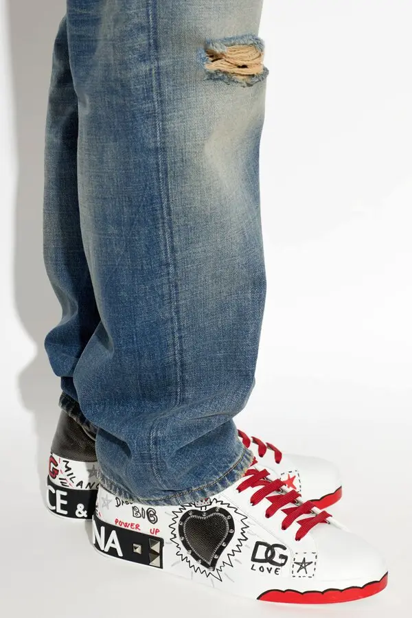 Dolce & Gabbana Portofino Low-top Sneakers With Graphic Embellishments