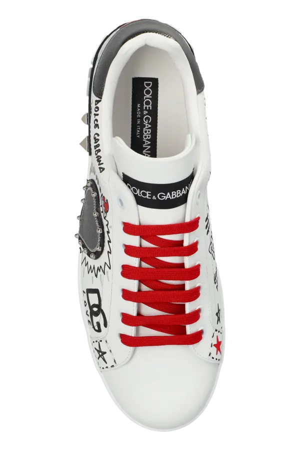 Dolce & Gabbana Portofino Low-top Sneakers With Graphic Embellishments
