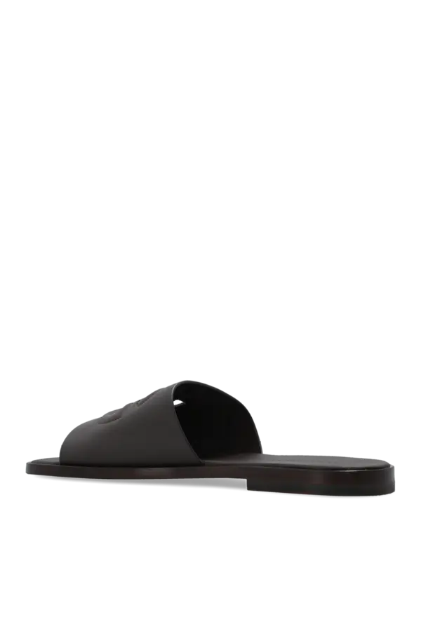 Dolce & Gabbana Leather Slides With Logo