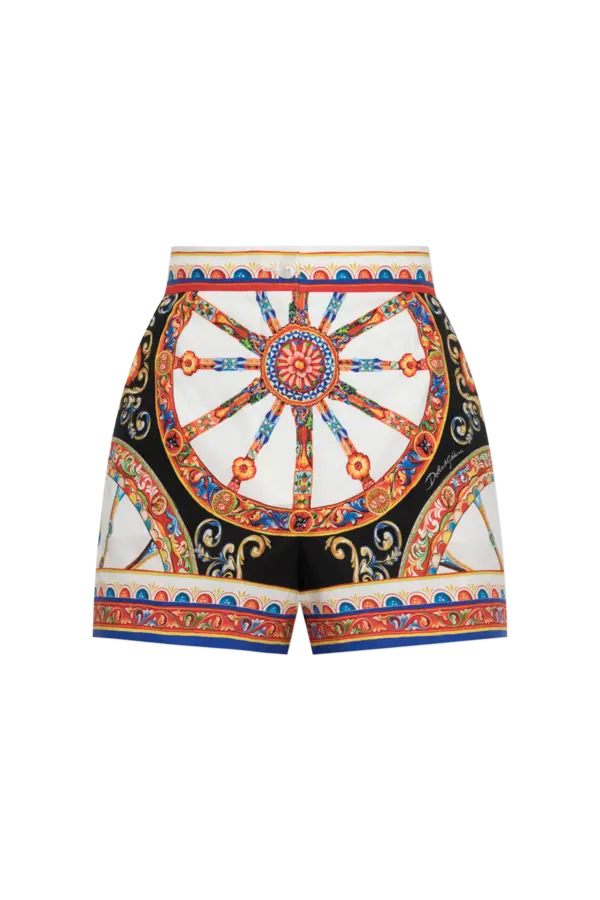 Dolce & Gabbana Shorts With "carretto" Print - Multicolour