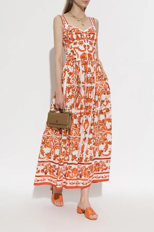Dolce & Gabbana Maiolica Print Maxi Dress