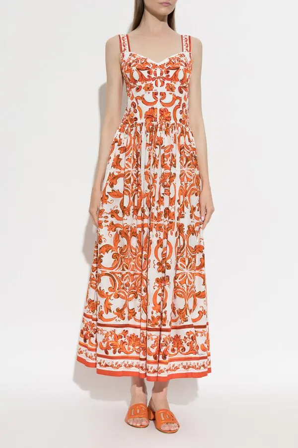 Dolce & Gabbana Maiolica Print Maxi Dress