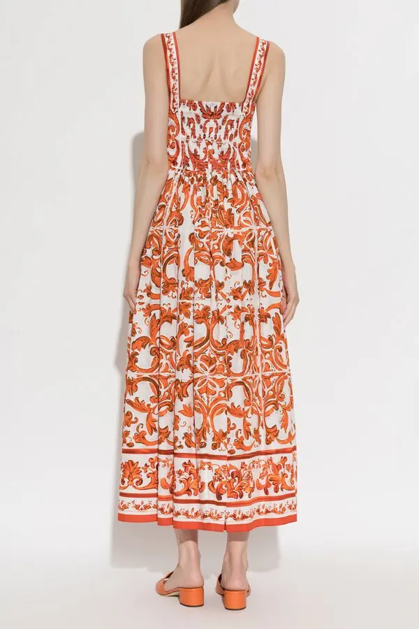 Dolce & Gabbana Maiolica Print Maxi Dress