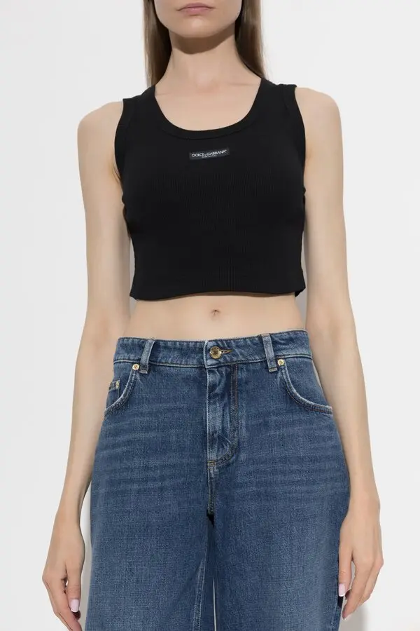 Dolce & Gabbana Short Ribbed Sleeveless Top