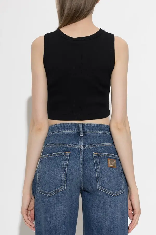 Dolce & Gabbana Short Ribbed Sleeveless Top