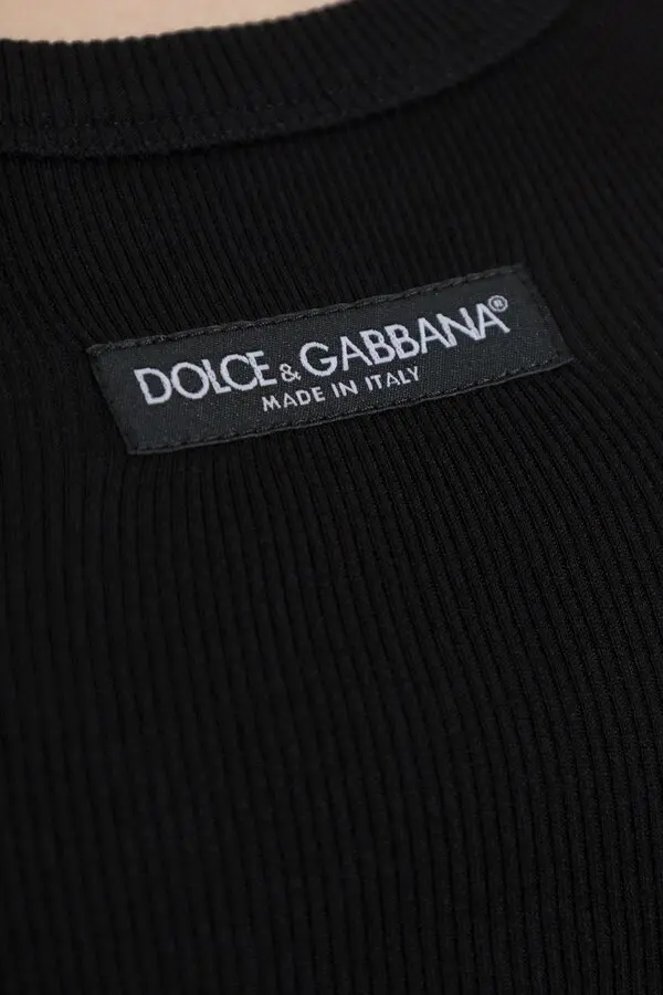 Dolce & Gabbana Short Ribbed Sleeveless Top