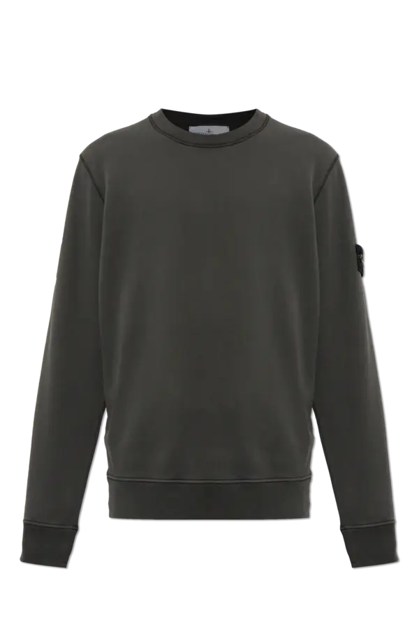 Stone Island Sweatshirt With A Patch On The Sleeve - Grey