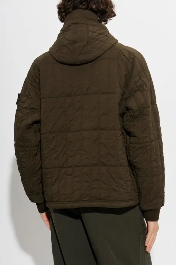 Stone Island Quilted Jacket With Hood