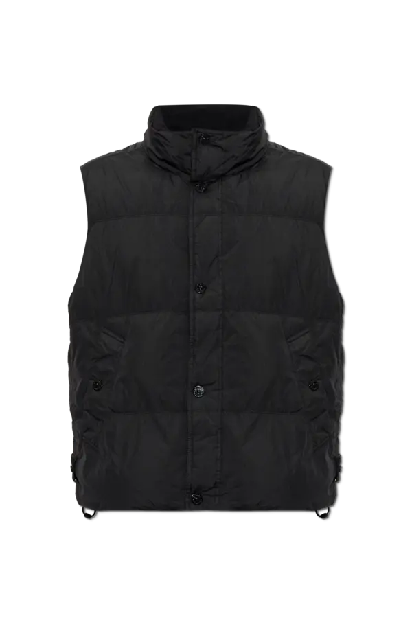 Stone Island Quilted Vest With Stand-up Collar - Black