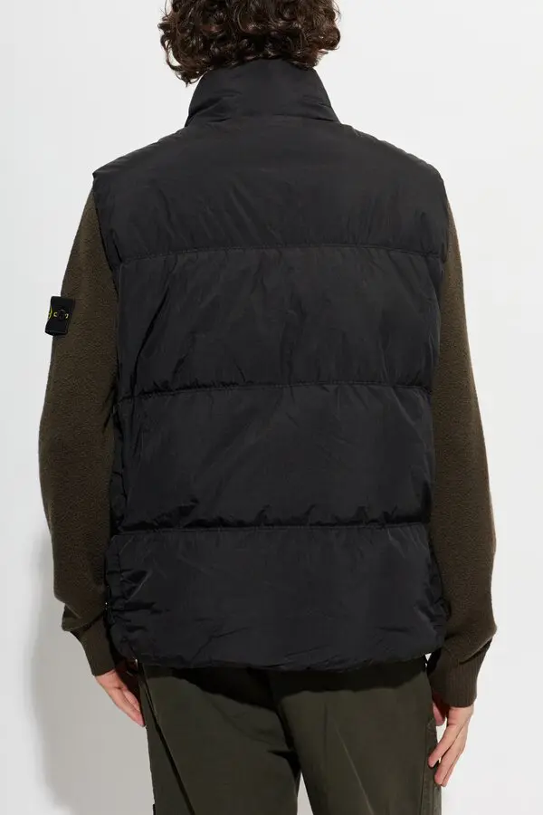 Stone Island Quilted Vest With Stand-up Collar