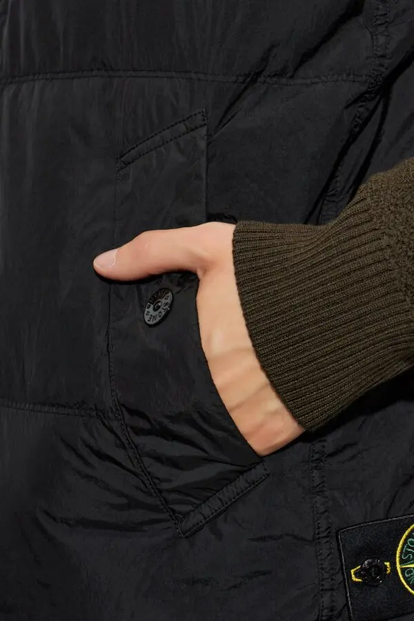Stone Island Quilted Vest With Stand-up Collar