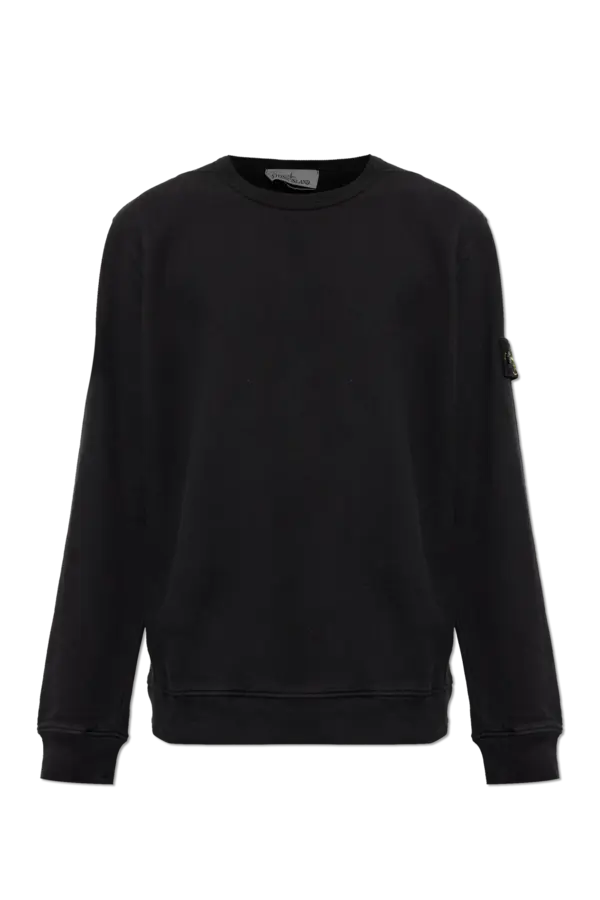 Stone Island Sweatshirt With Logo Patch - Black