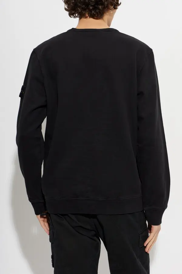 Stone Island Sweatshirt With Logo Patch - Black