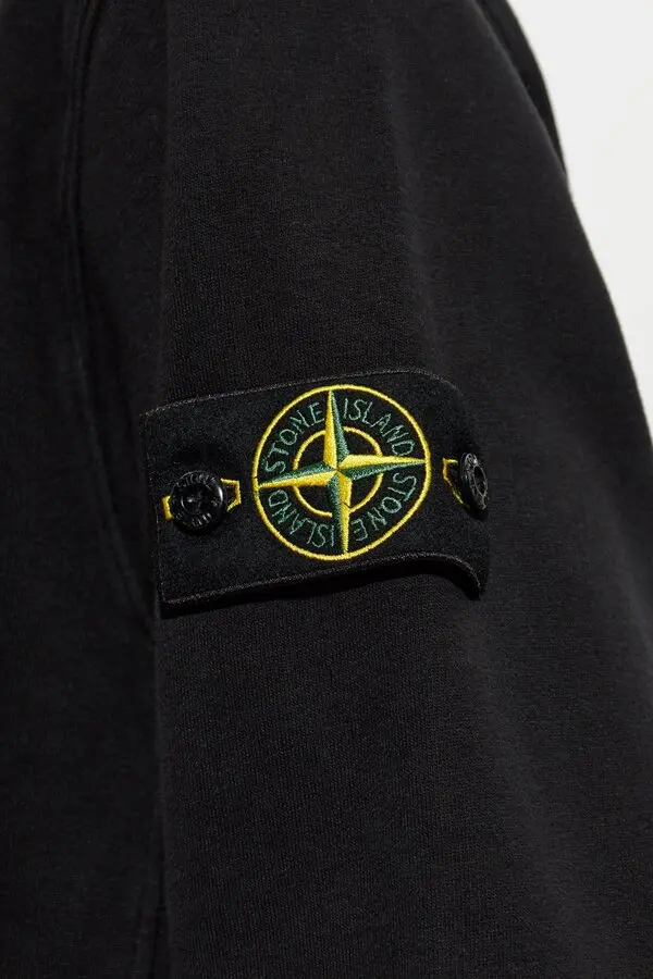 Stone Island Sweatshirt With Logo Patch - Black