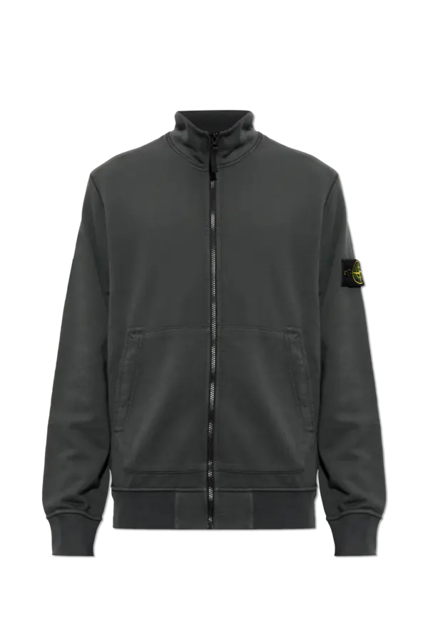 Stone Island Sweatshirt With A Stand-up Collar - Grey