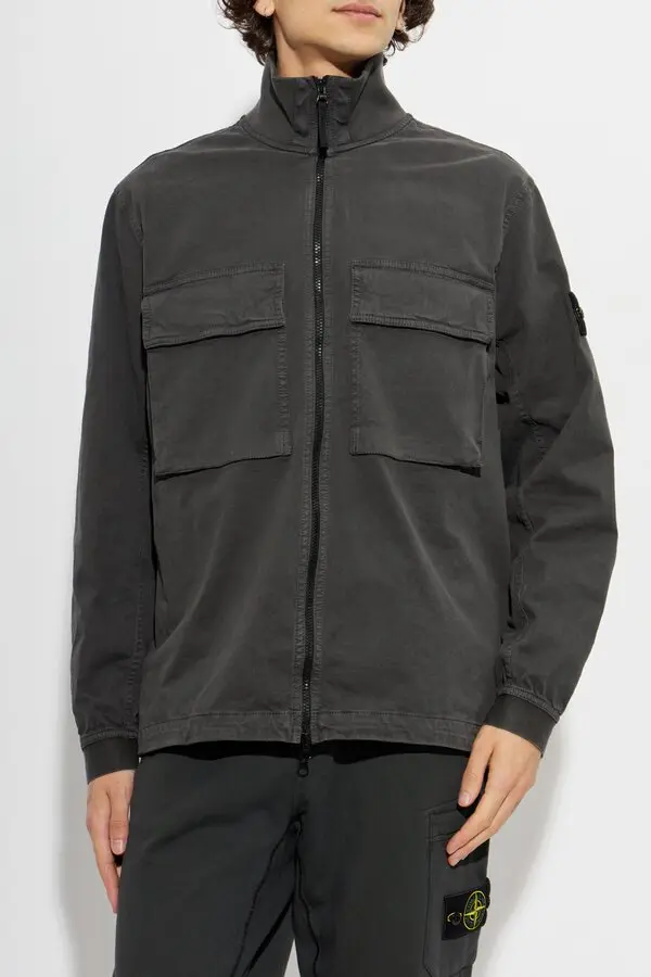 Stone Island Jacket With A Stand-up Collar