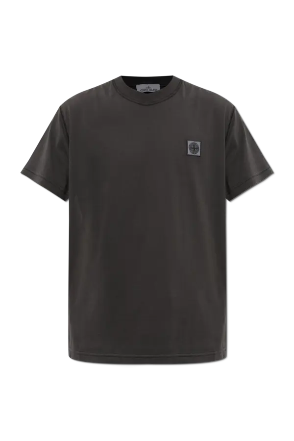 Stone Island T-shirt With Logo Patch - Grey