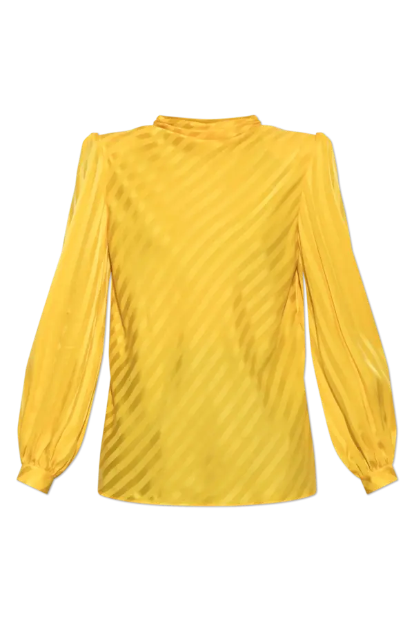 Valentino Garavani Silk Long Sleeve Top - Yellow