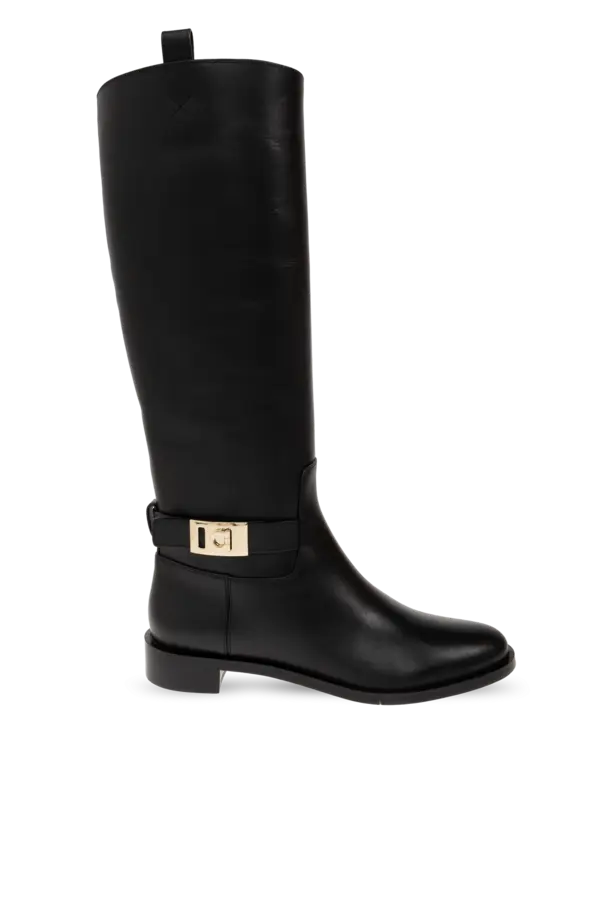 FERRAGAMO Zakia' Leather Boots - Black