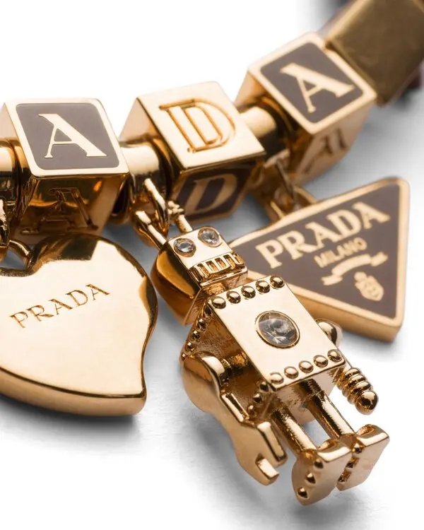 Prada Nappa Eather And Meta Braceet