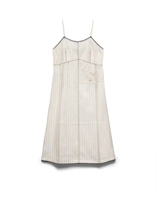 Prada Striped Dress With Bow - Yellow