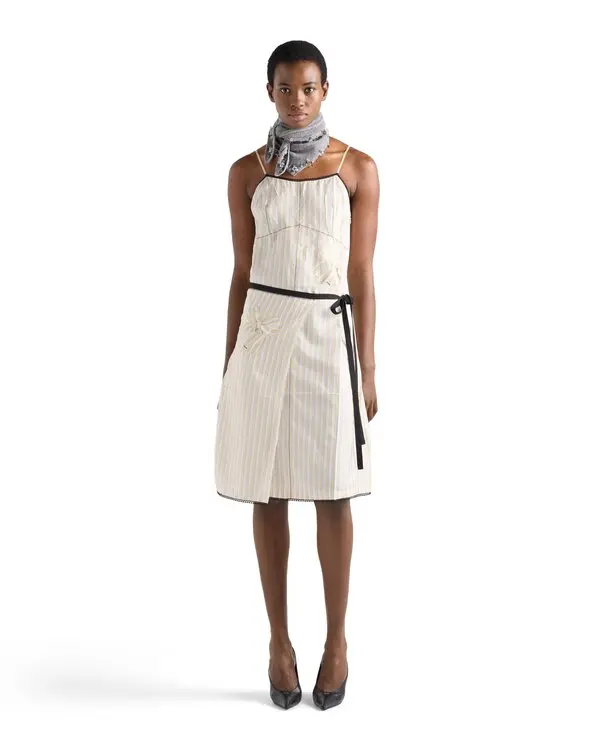 Prada Striped Dress With Bow