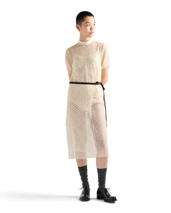 Prada Embroidered Lace Apron