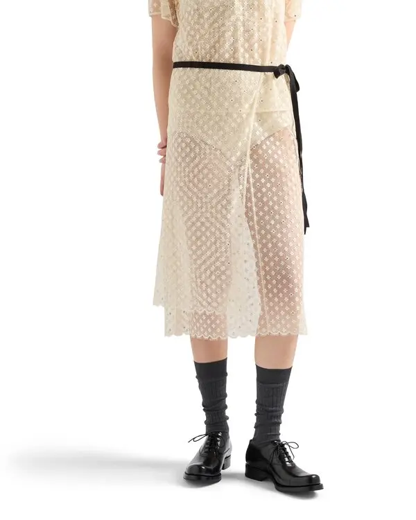 Prada Embroidered Lace Apron