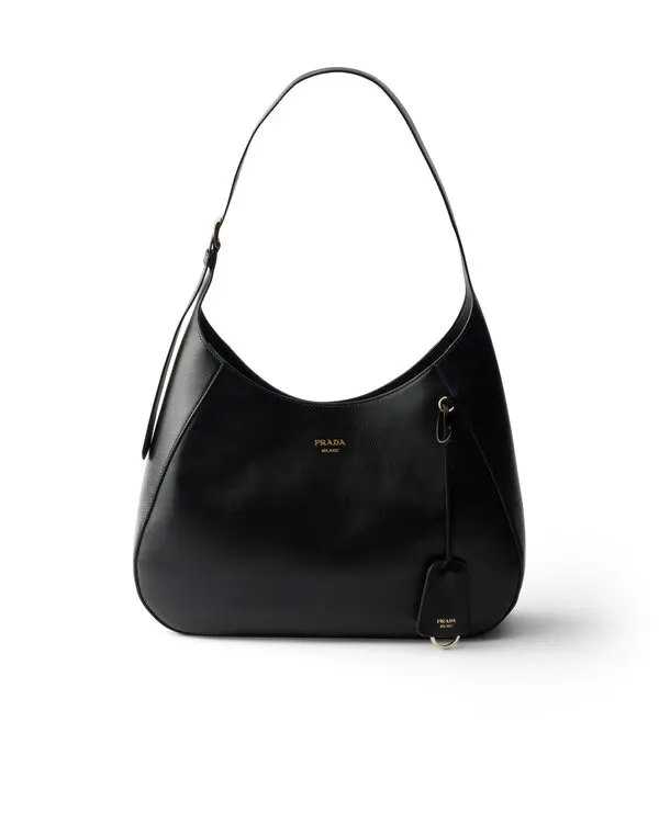 Prada Boogie Large Leather Bag - Black