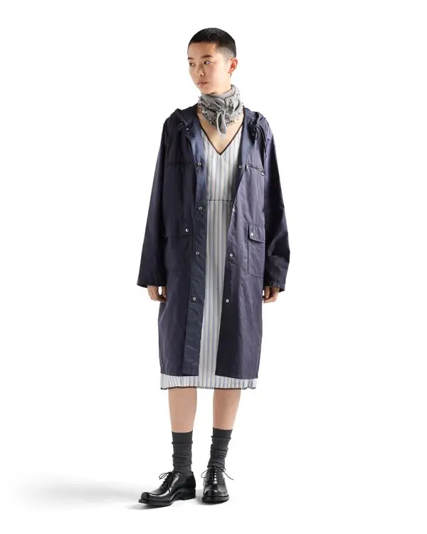 Prada Lightweight Re-nylon Raincoat With Drawstring Hood