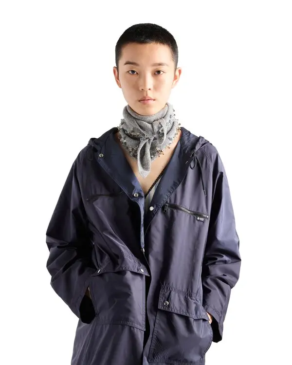 Prada Lightweight Re-nylon Raincoat With Drawstring Hood
