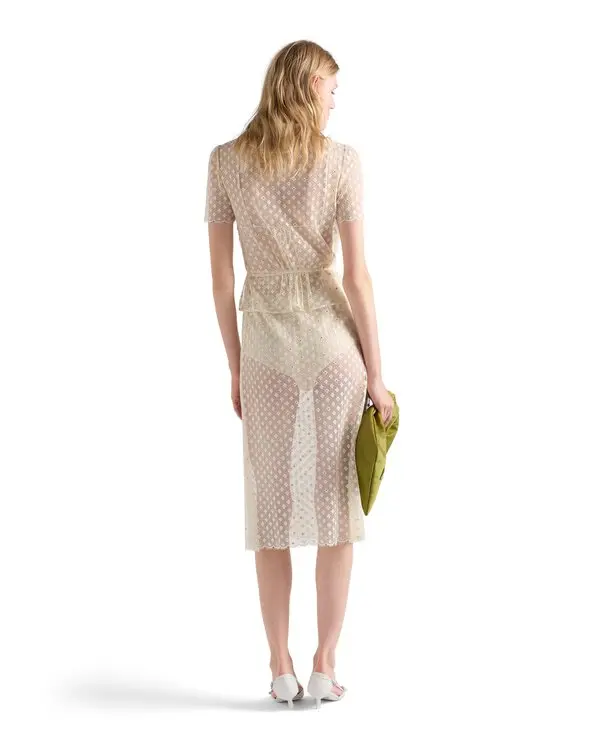 Prada Embroidered Lace Dress