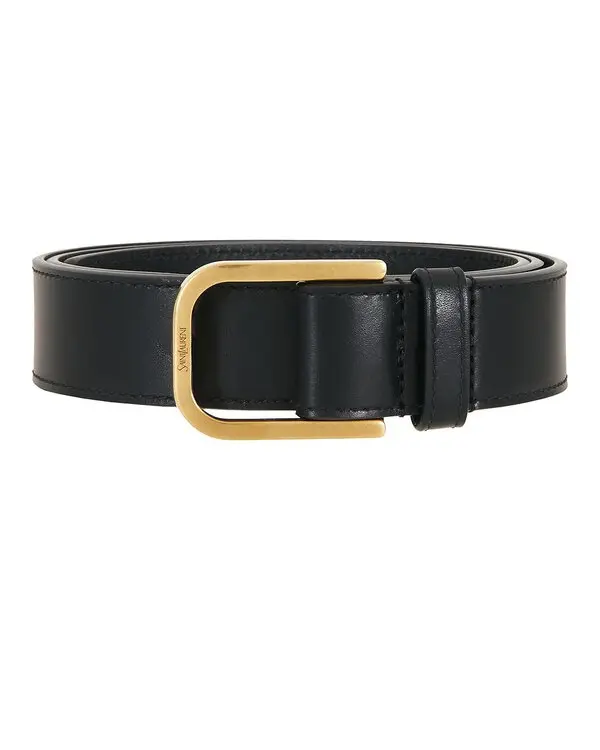 Saint Laurent Ceinture Boucle Minimale Belt - Black